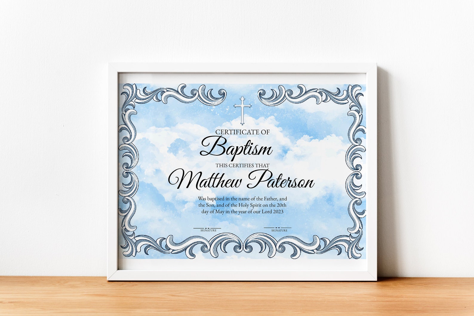 Christening Certificate, Editable Baptism Certificate Template ...