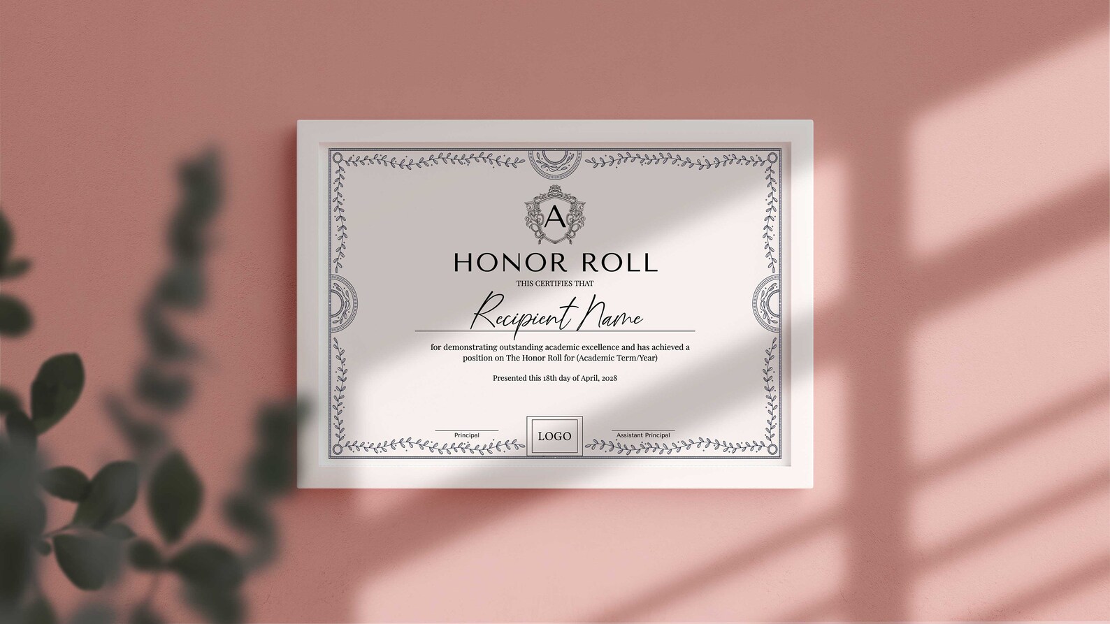 Editable Honor Roll Certificate Template, Elementary School Student ...