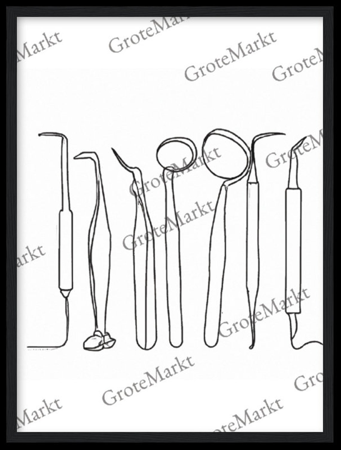 One Line Drawing, Dentist Wall Art Set, Dentistry Art Print Bundle ...