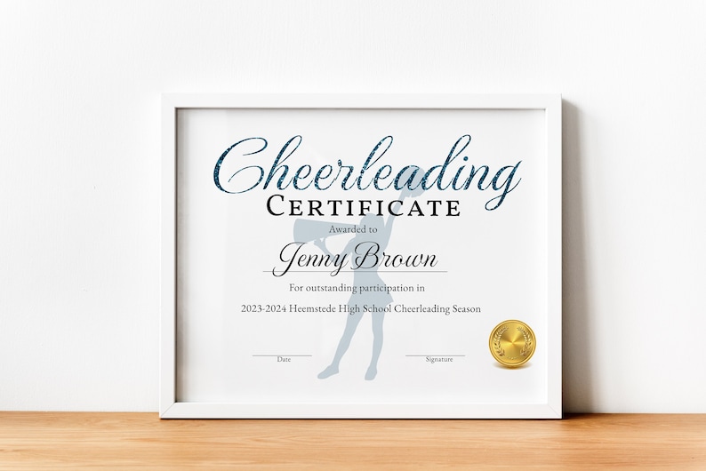 Cheerleading Award Certificate, End of Season Cheerleading Award ...
