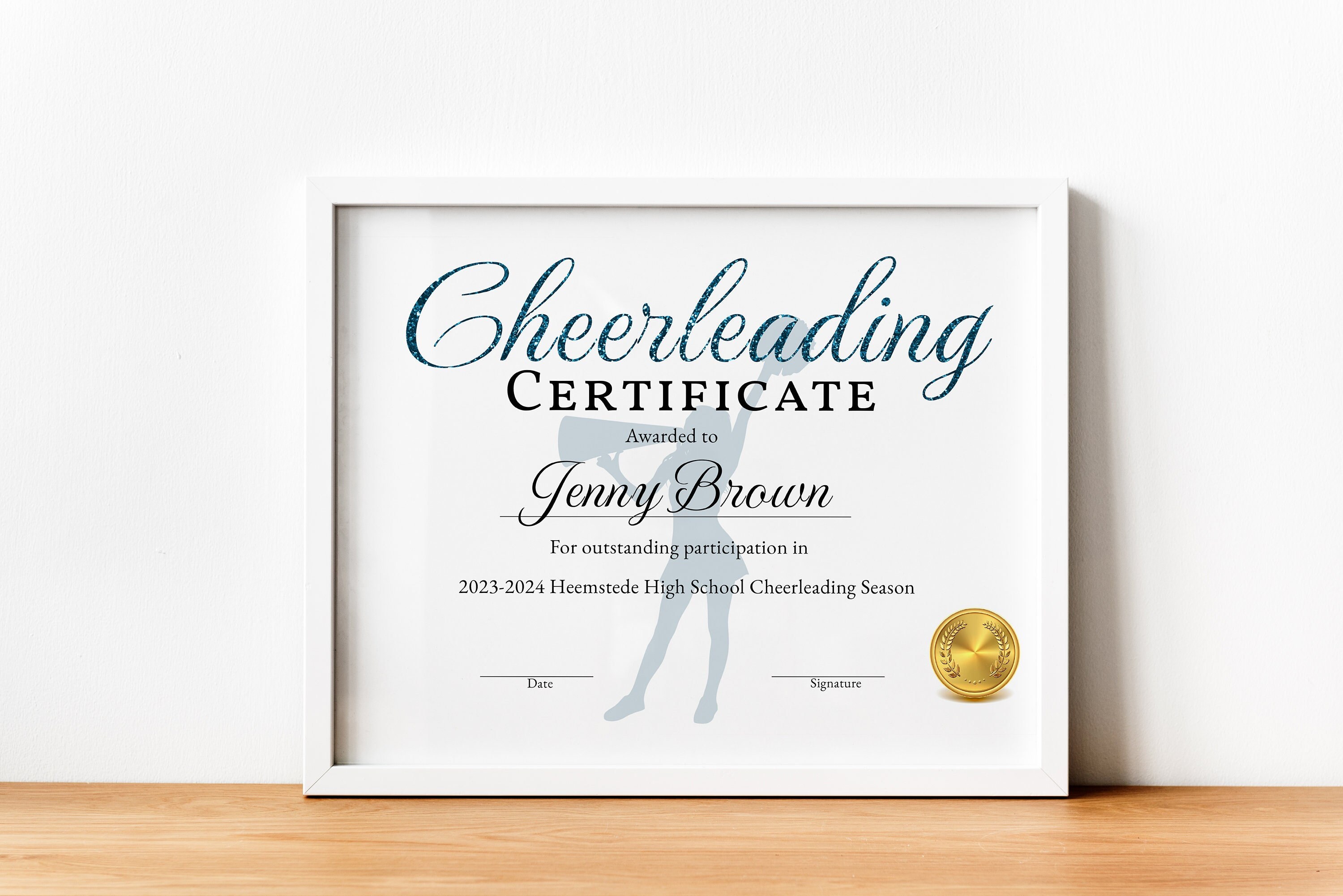 Cheerleading Award Certificate, End of Season Cheerleading Award ...