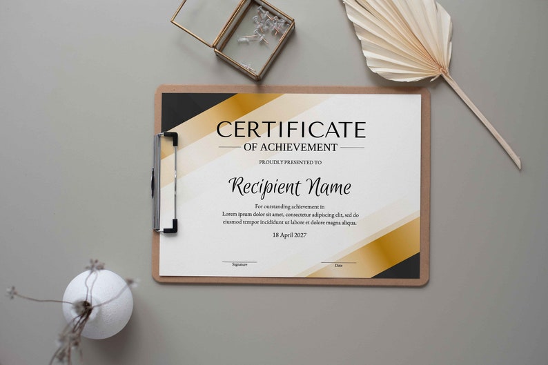 Editable Achievement Certificate Template, Employee Appreciation Award ...