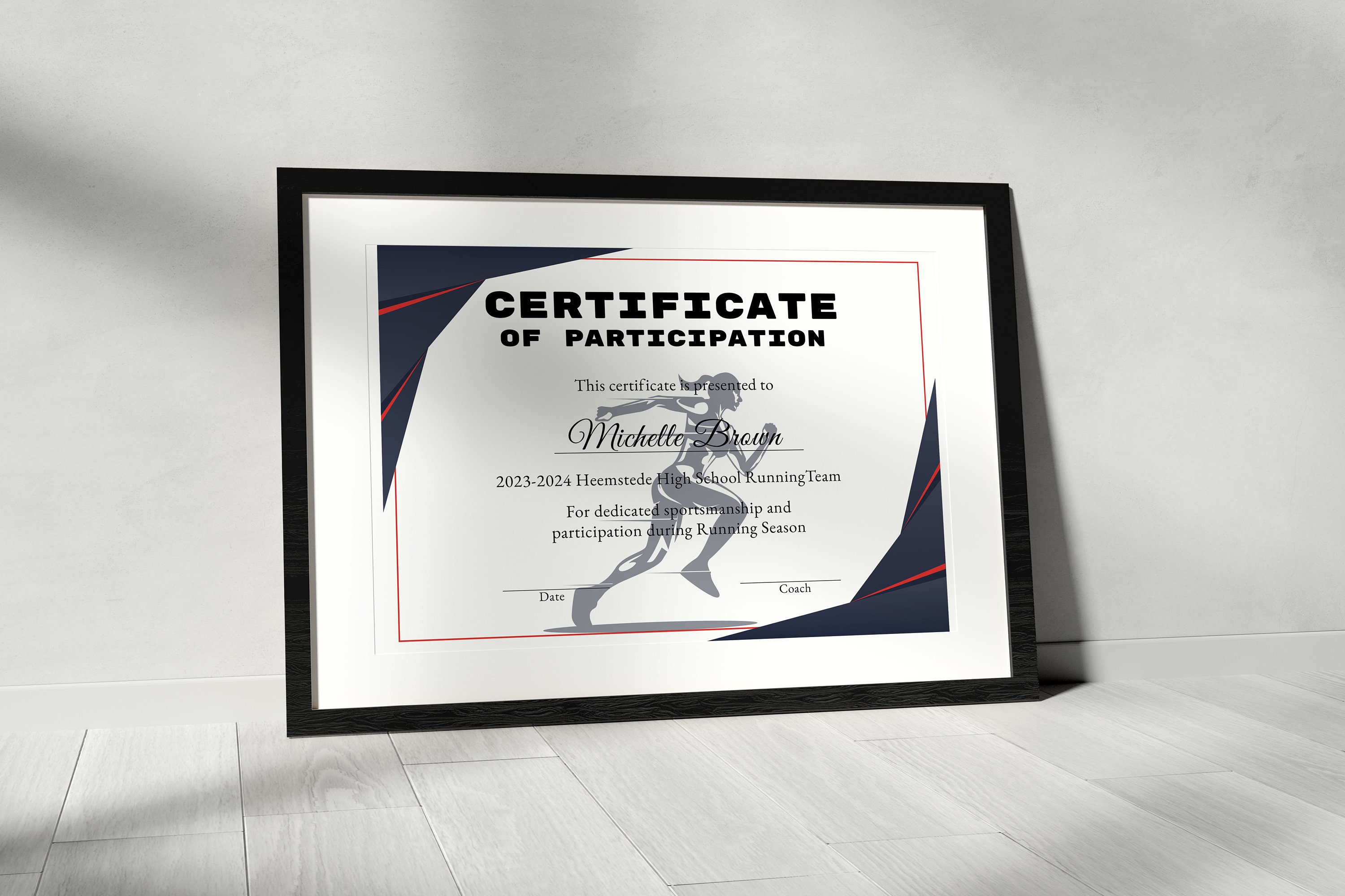 Editable Running Certificate Award Template, Sports Certificate ...