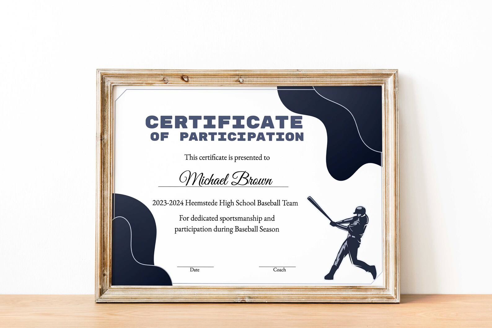 EDITABLE Baseball Certificate Template, Baseball Award Certificate of ...