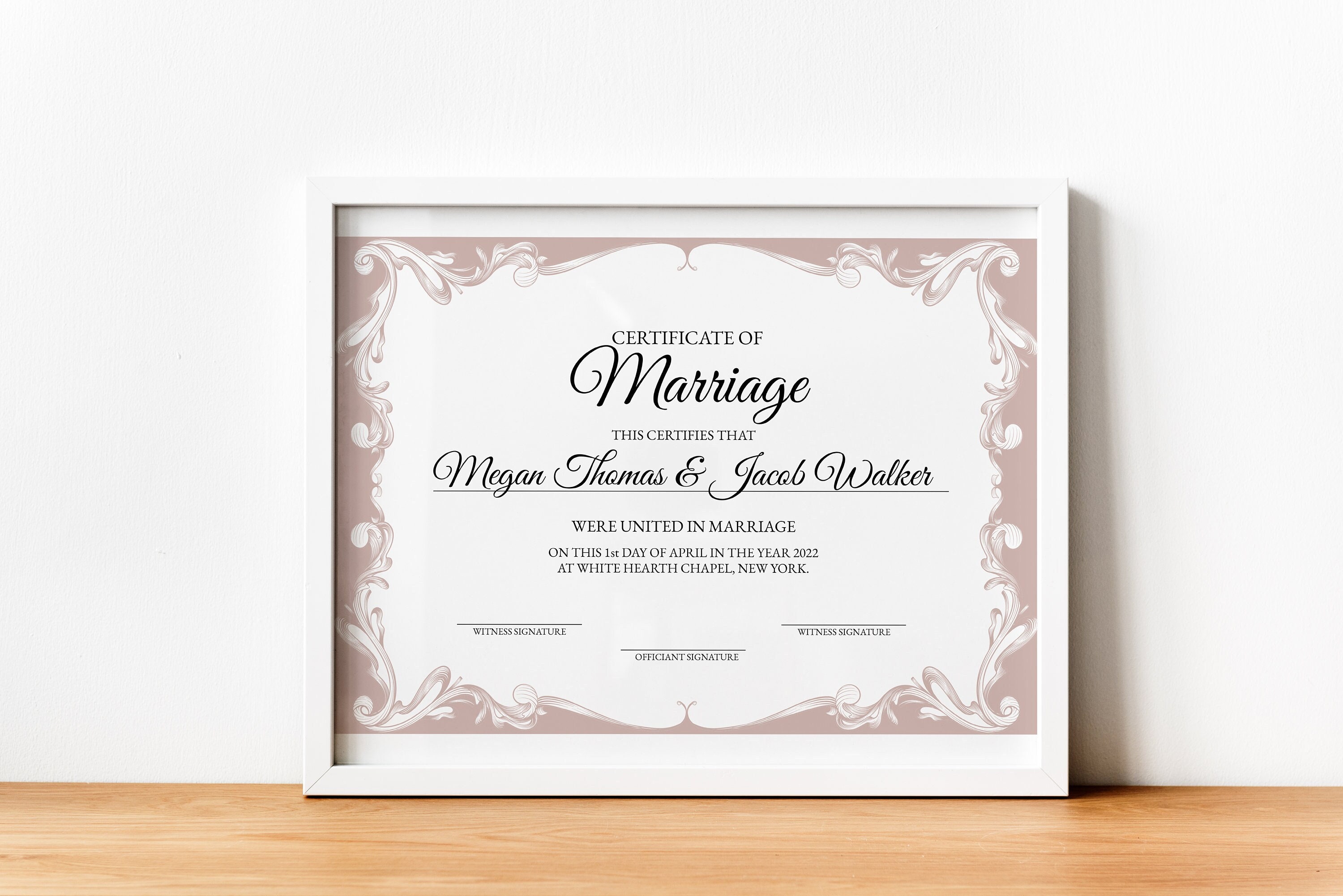 Personalized Marriage Certificate, Wedding Certificate Template ...