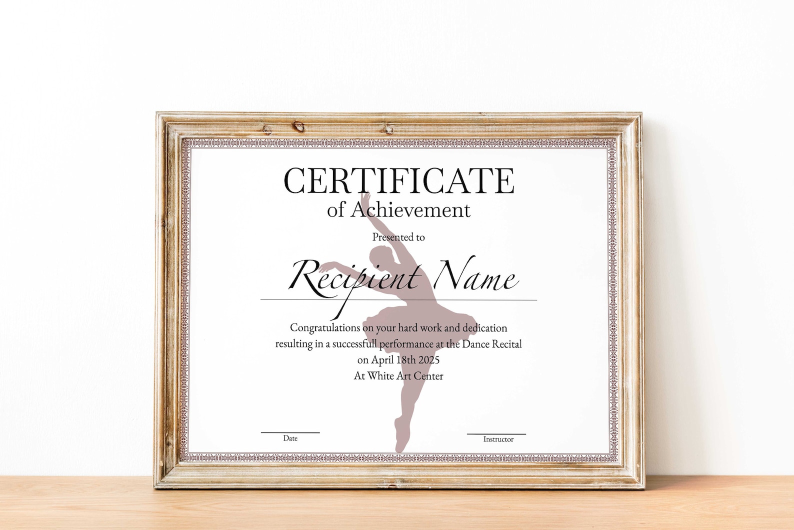 Editable Ballet Awards Certificate Template, Ballet Dancer Award ...
