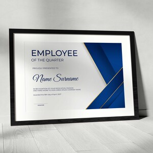 Editable Employee of the Quarter Certificate Template, Minimalist ...