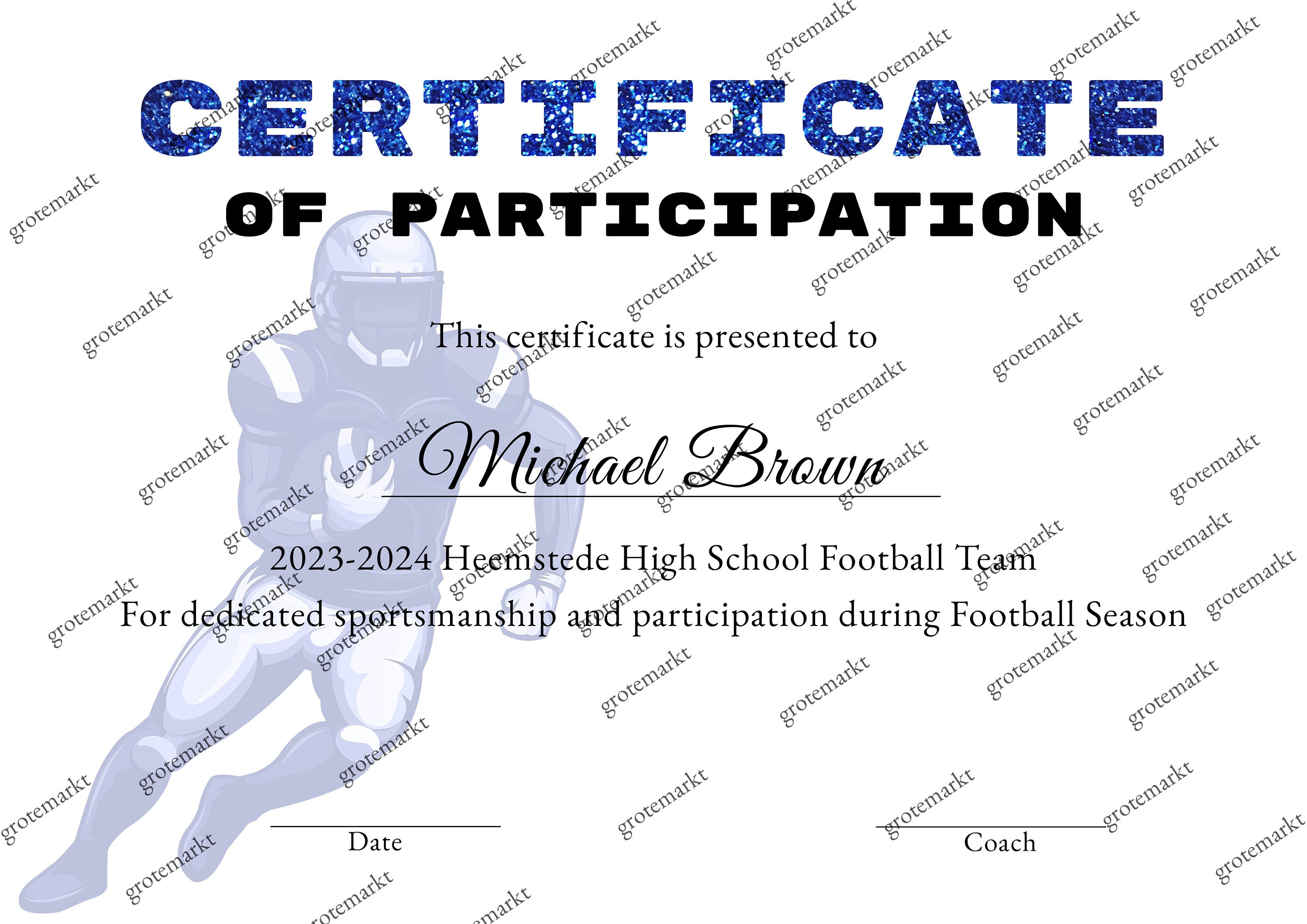 Editable Football Award Certificates, Award Ceremony Certificates ...