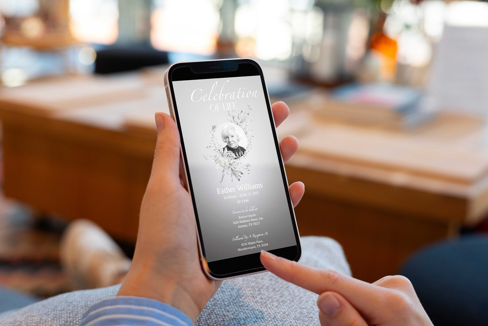 Electronic Funeral Announcement, Digital Funeral Invitation, Memorial ...