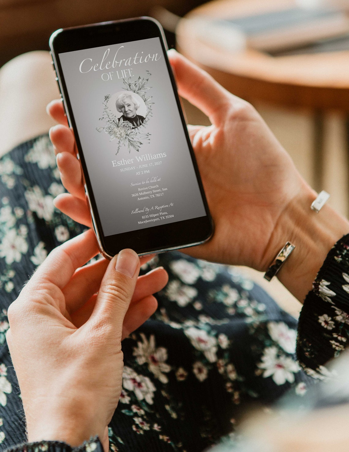 Electronic Funeral Announcement, Digital Funeral Invitation, Memorial ...