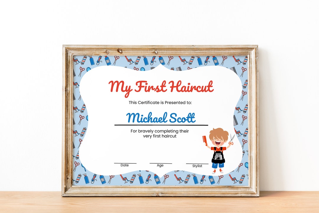 First Haircut Certificate, My First Haircut Certificate for Children ...