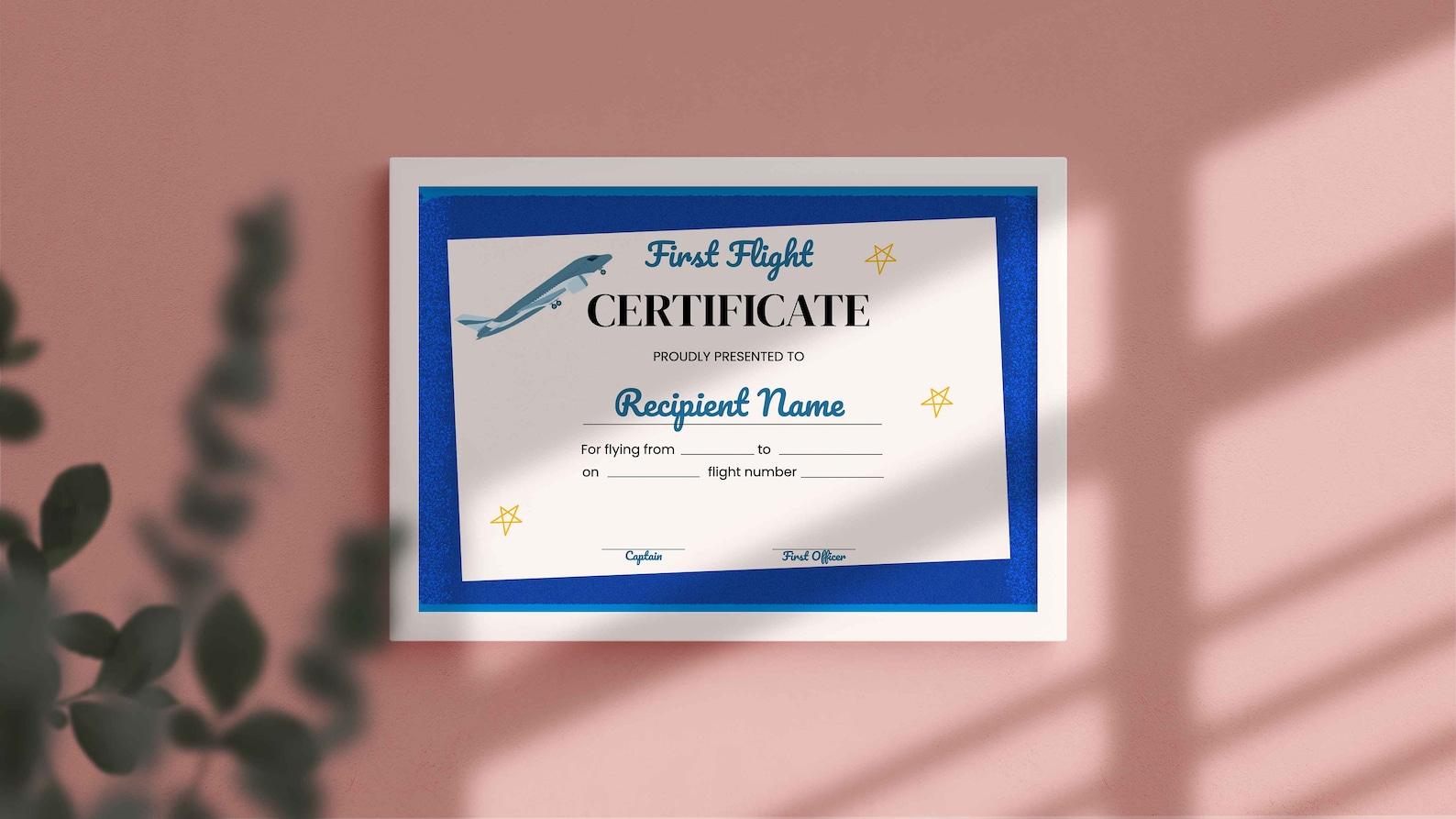 My First Flight Certificate Template, Award Certificate for Kids ...
