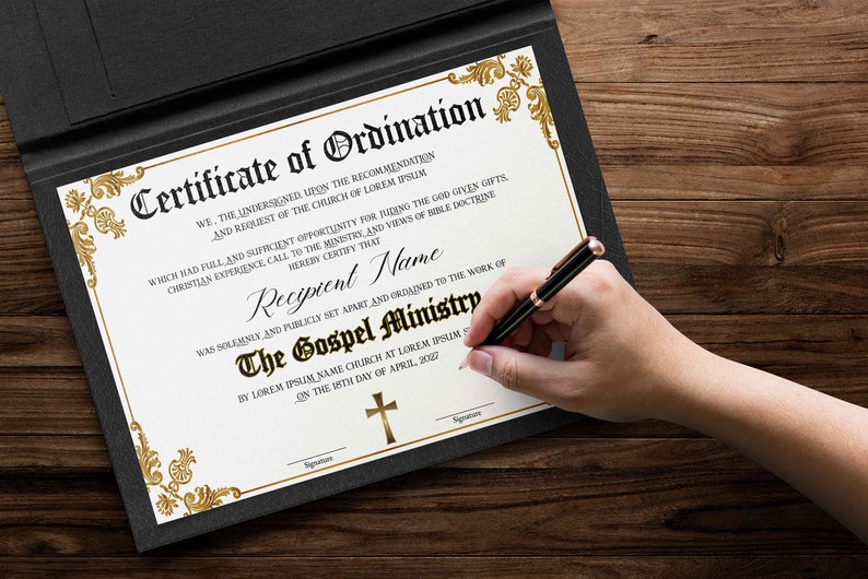 Ordination Certificate Template, Gospel Ministry Certificate Template ...