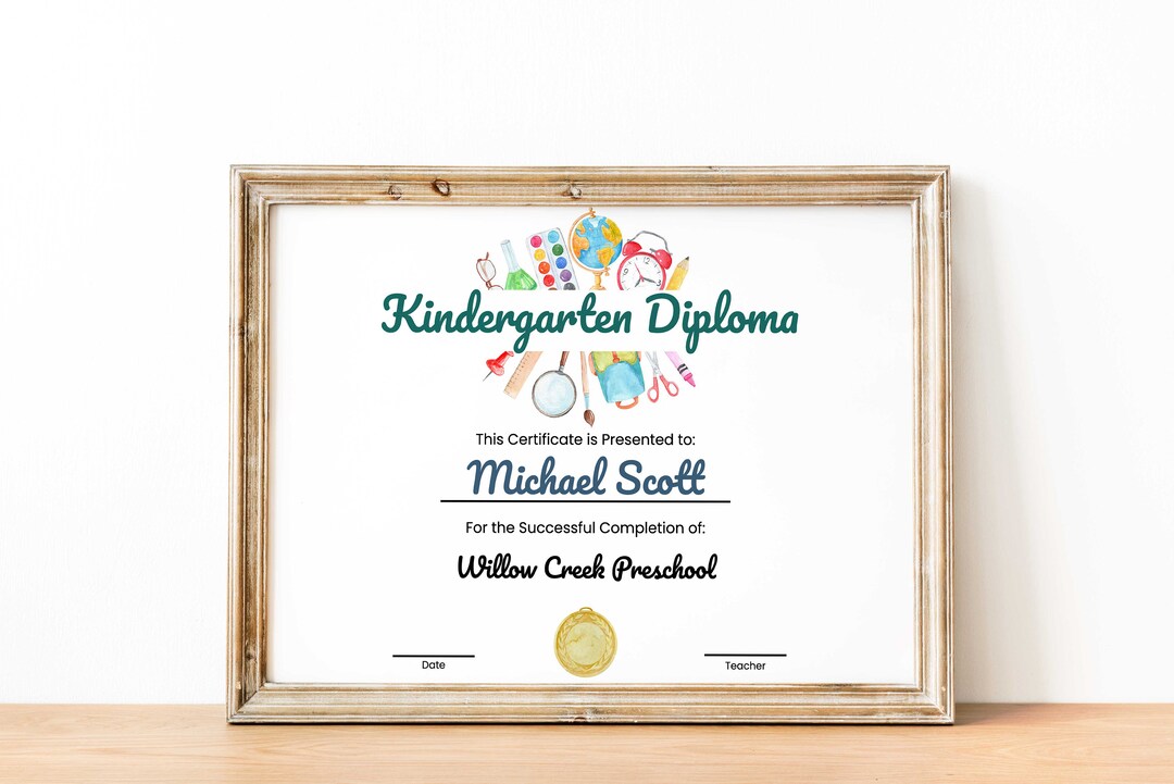 Editable Kindergarten Diploma, Kindergarten Graduation Diploma ...
