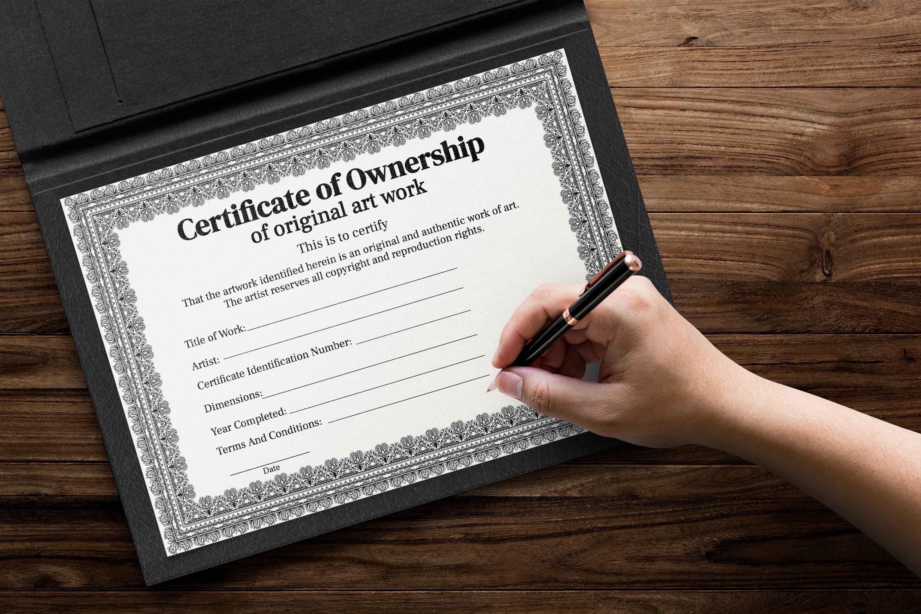 Certificate of Ownership, Transfer of Title, Fractional Ownership ...