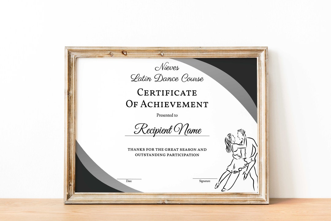 EDITABLE Dancer Certificate, Dancing Award, Dancer Printable ...