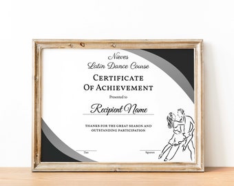 Editable Dancer Certificate, Dancer Recital Participation Award - Etsy