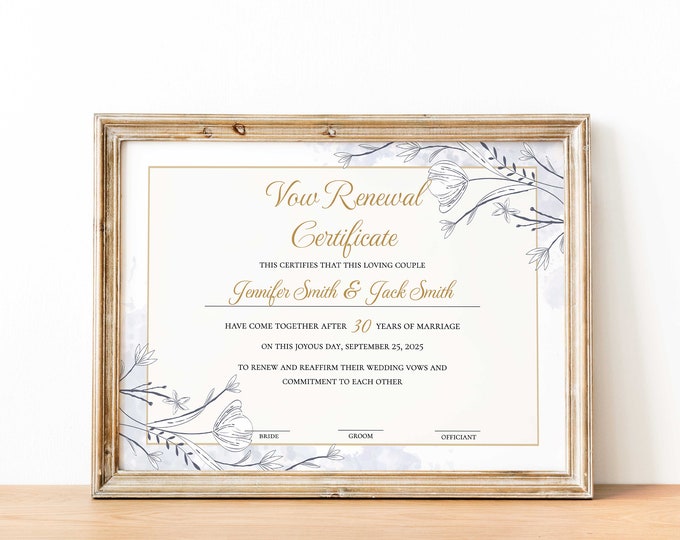 Gothic Commitment Ceremony Certificate Template Twin Flames Marriage ...