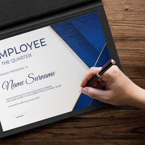 Editable Employee of the Quarter Certificate Template, Minimalist ...