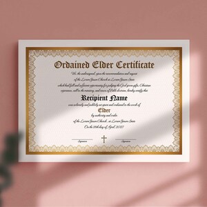 Editable Ordained Elder Certificate Template, Printable Vintage Luxury ...