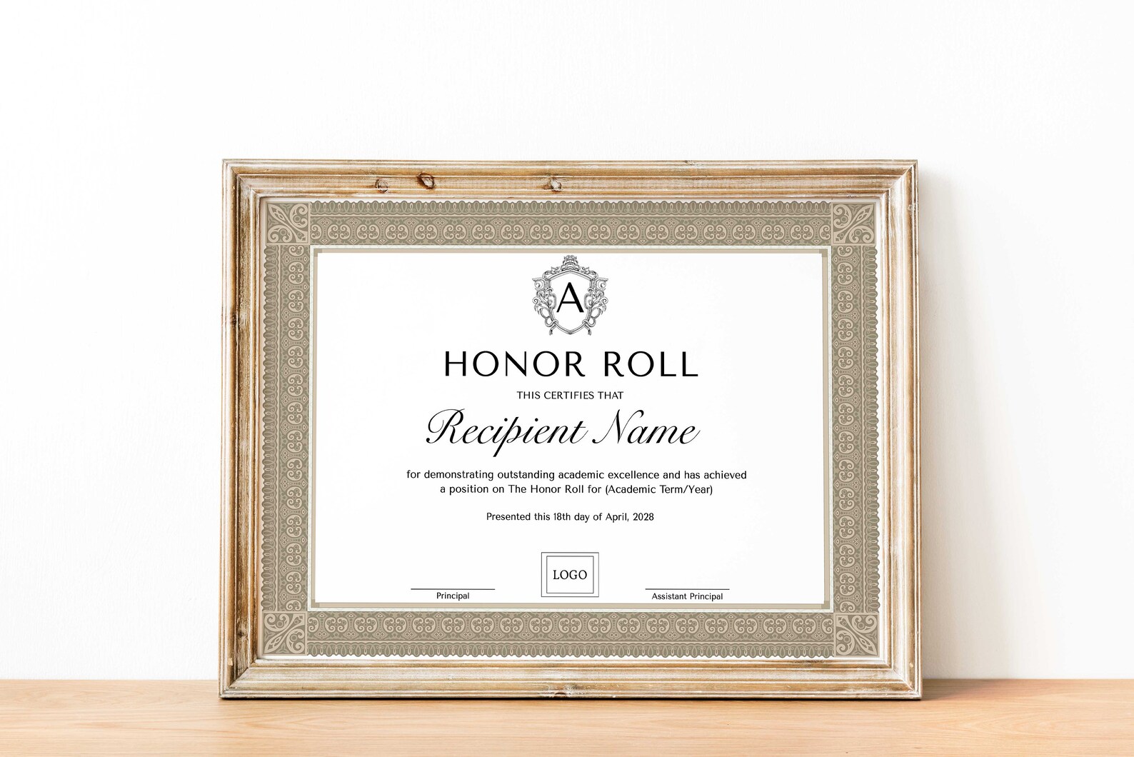 Editable Honor Roll Certificate Template, Elementary School Student ...