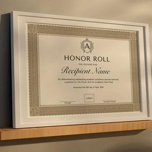 Editable Honor Roll Certificate Template, Elementary School Student ...
