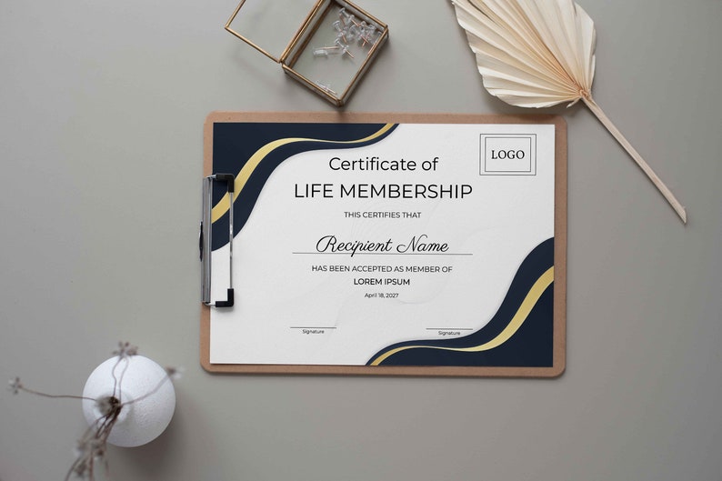 Editable Life Membership Certificate Template, Printable Elegant ...