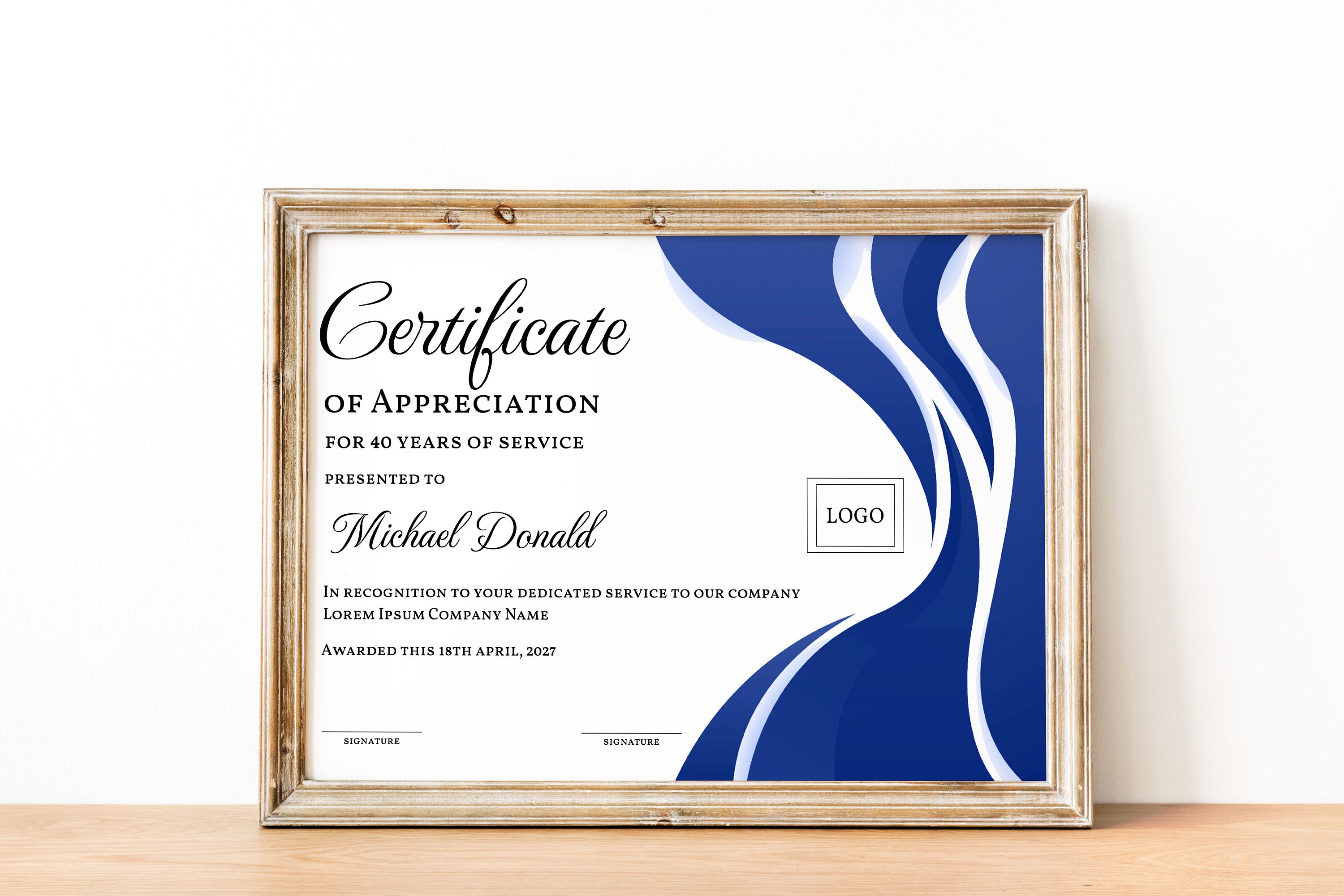 Editable 10 Years of Service Certificate, Appreciation Certificate ...