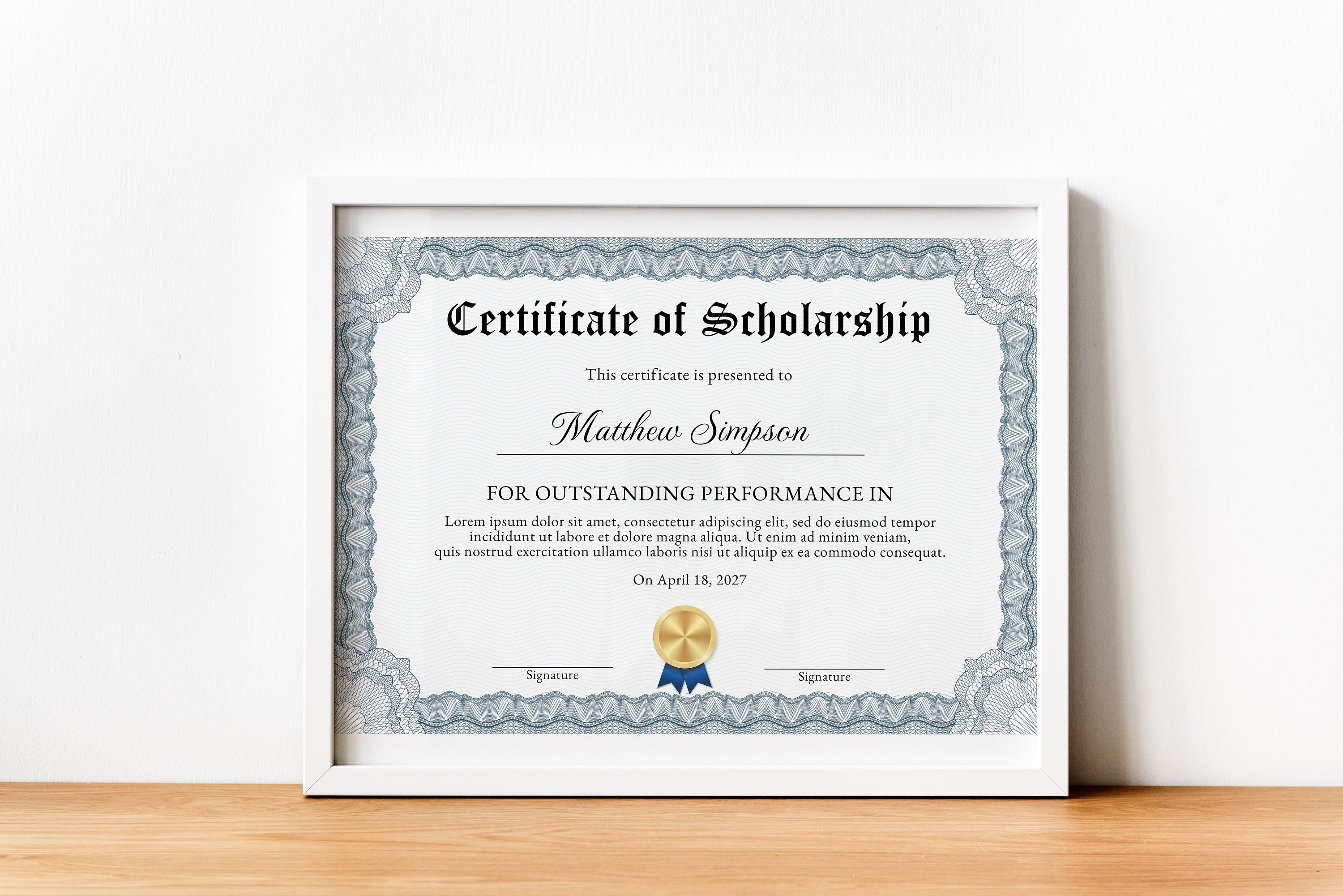 Scholarship Award Template, School Award Certificate, Editable ...