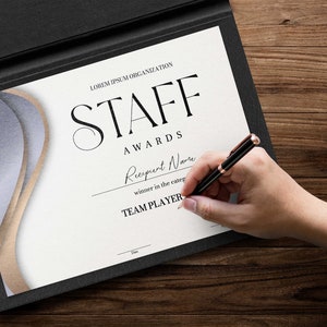 Best Staff Awards, Funniest Staff Member, Team Player Award EDITABLE ...