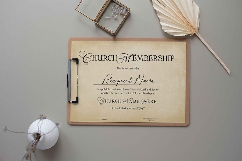 Editable Church Membership Certificate Template, Editable Printable ...