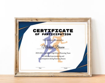 Editable Running Certificate Award Template, Sports Certificate ...