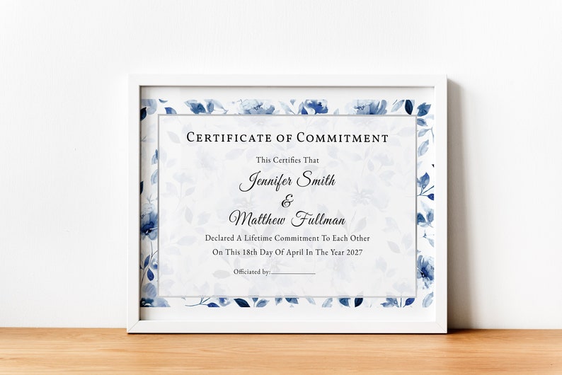 Certificate of Commitment Editable Template, Greenery Commitment ...