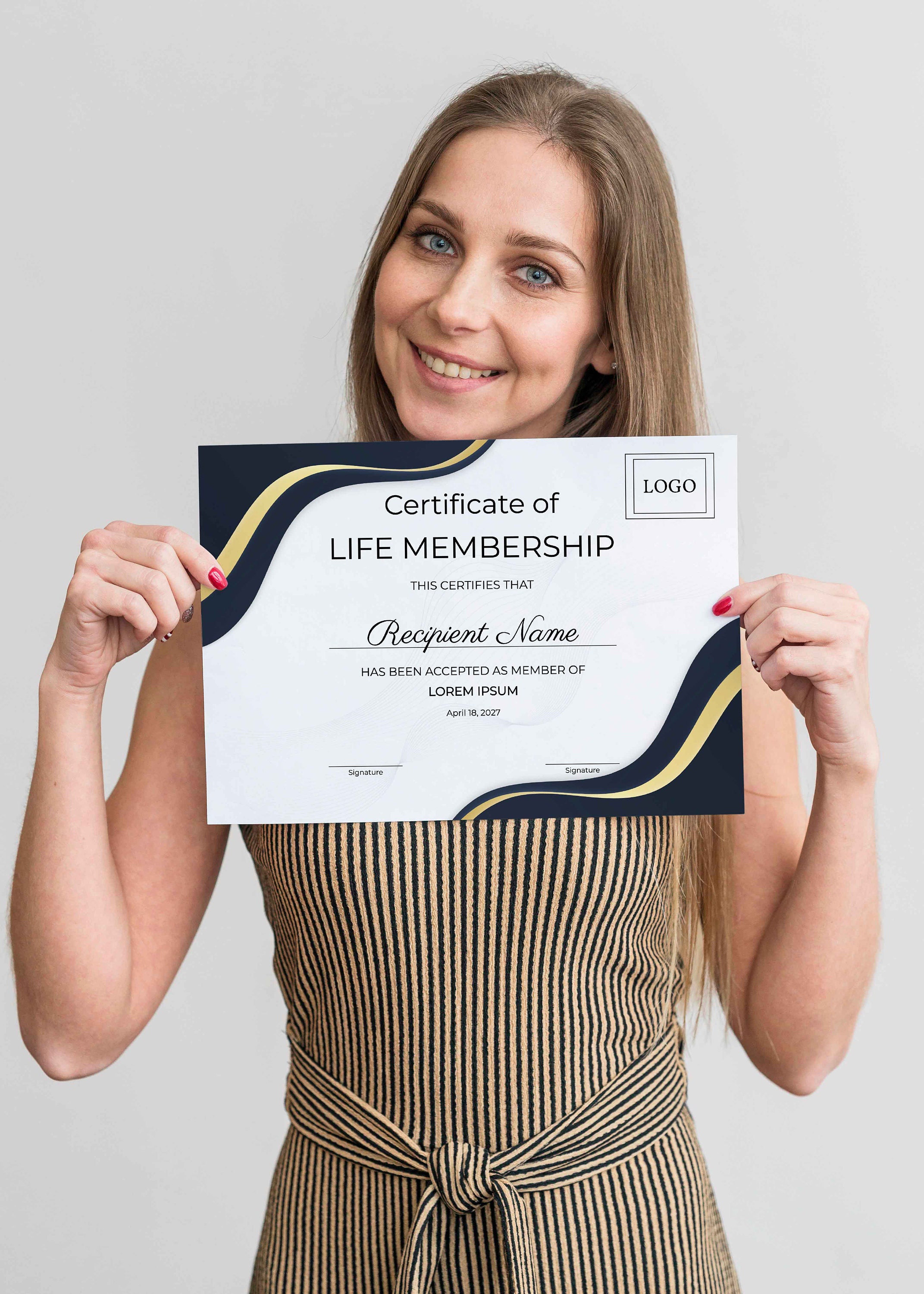 Editable Life Membership Certificate Template, Printable Elegant ...