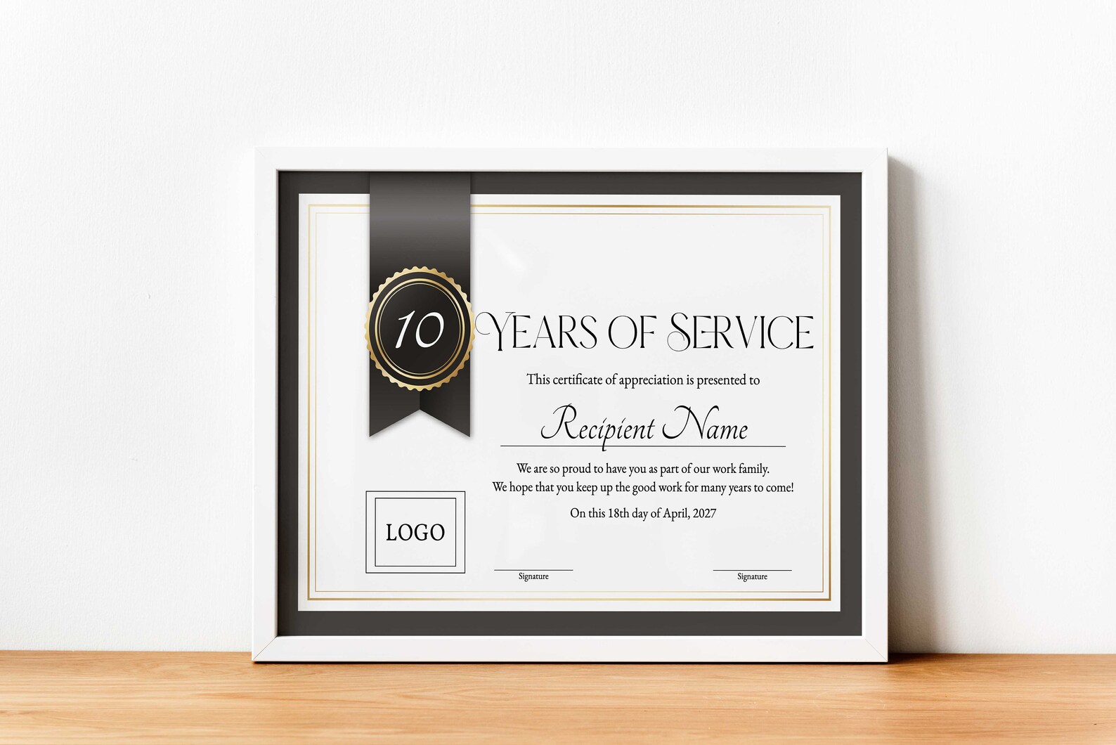 25 Years of Service Anniversary Award Certificate of Appreciation ...