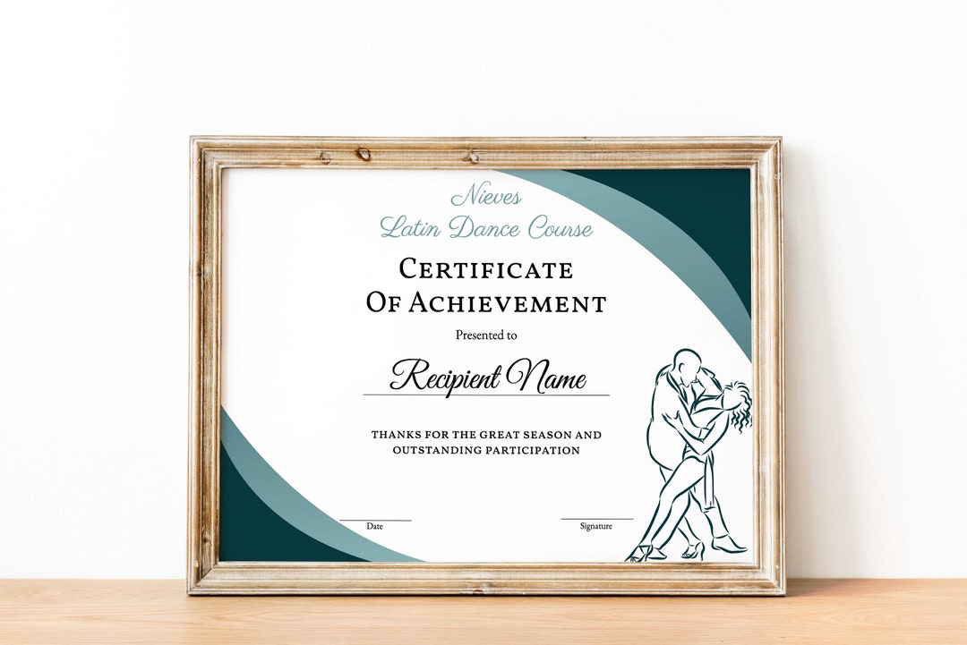 EDITABLE Dancer Certificate INSTANT DOWNLOAD, Dancing Award, Dancer ...