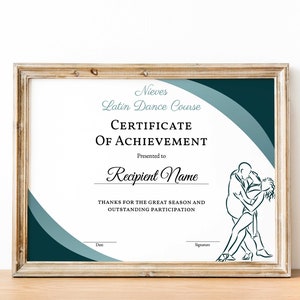 EDITABLE Dancer Certificate INSTANT DOWNLOAD, Dancing Award, Dancer ...