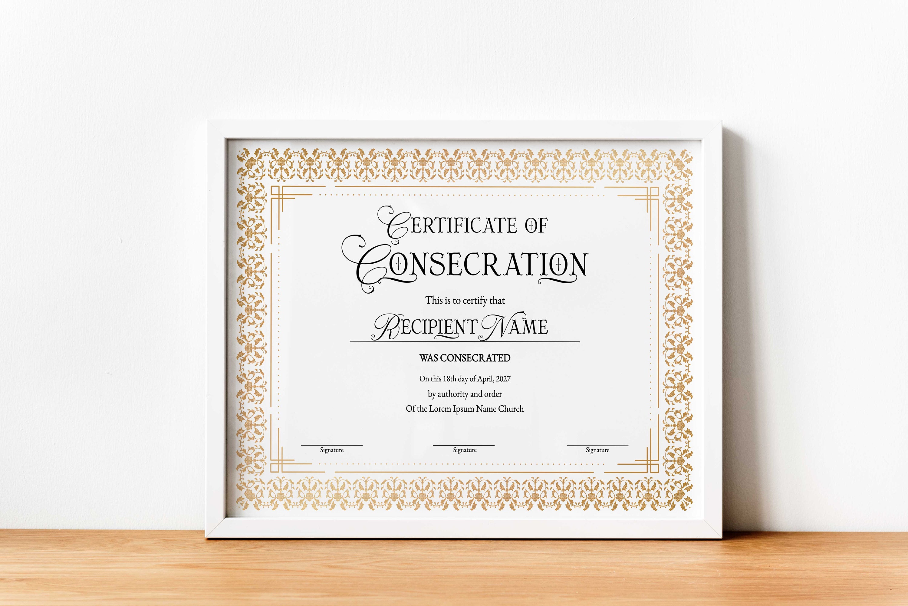 Editable Certificate of Consecration Template, Printable Consecration ...