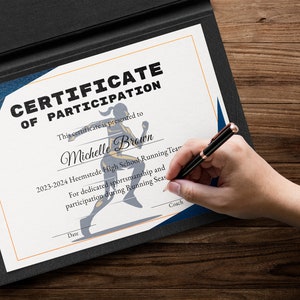 Editable Cross Country Certificate, Running Certificate, Track and ...