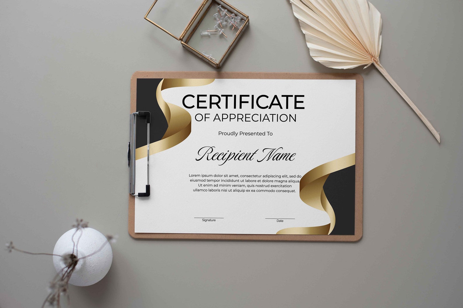 Modern Gold Certificate of Appreciation Printable Appreciation Award ...