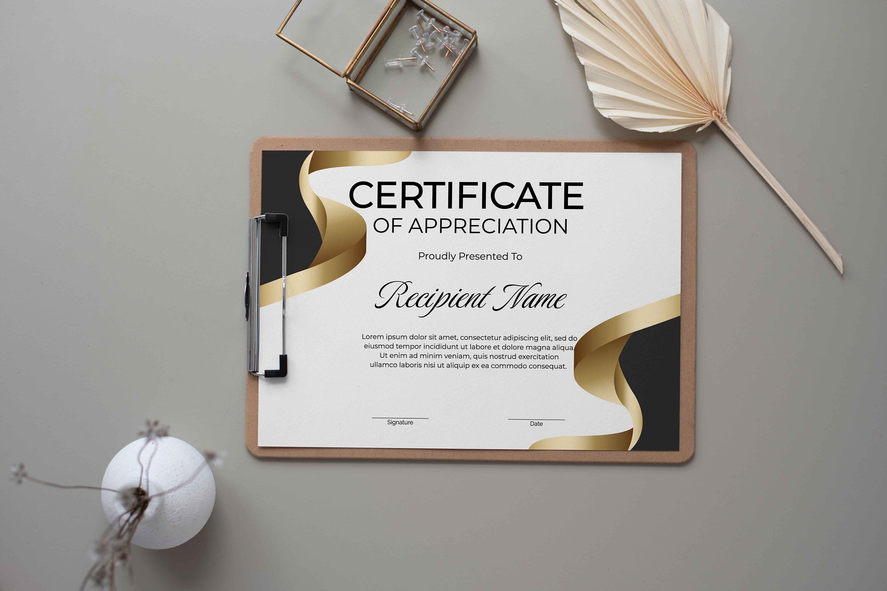 Modern Gold Certificate of Appreciation Printable Appreciation Award ...