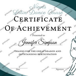 EDITABLE Dancer Certificate INSTANT DOWNLOAD, Dancing Award, Dancer ...