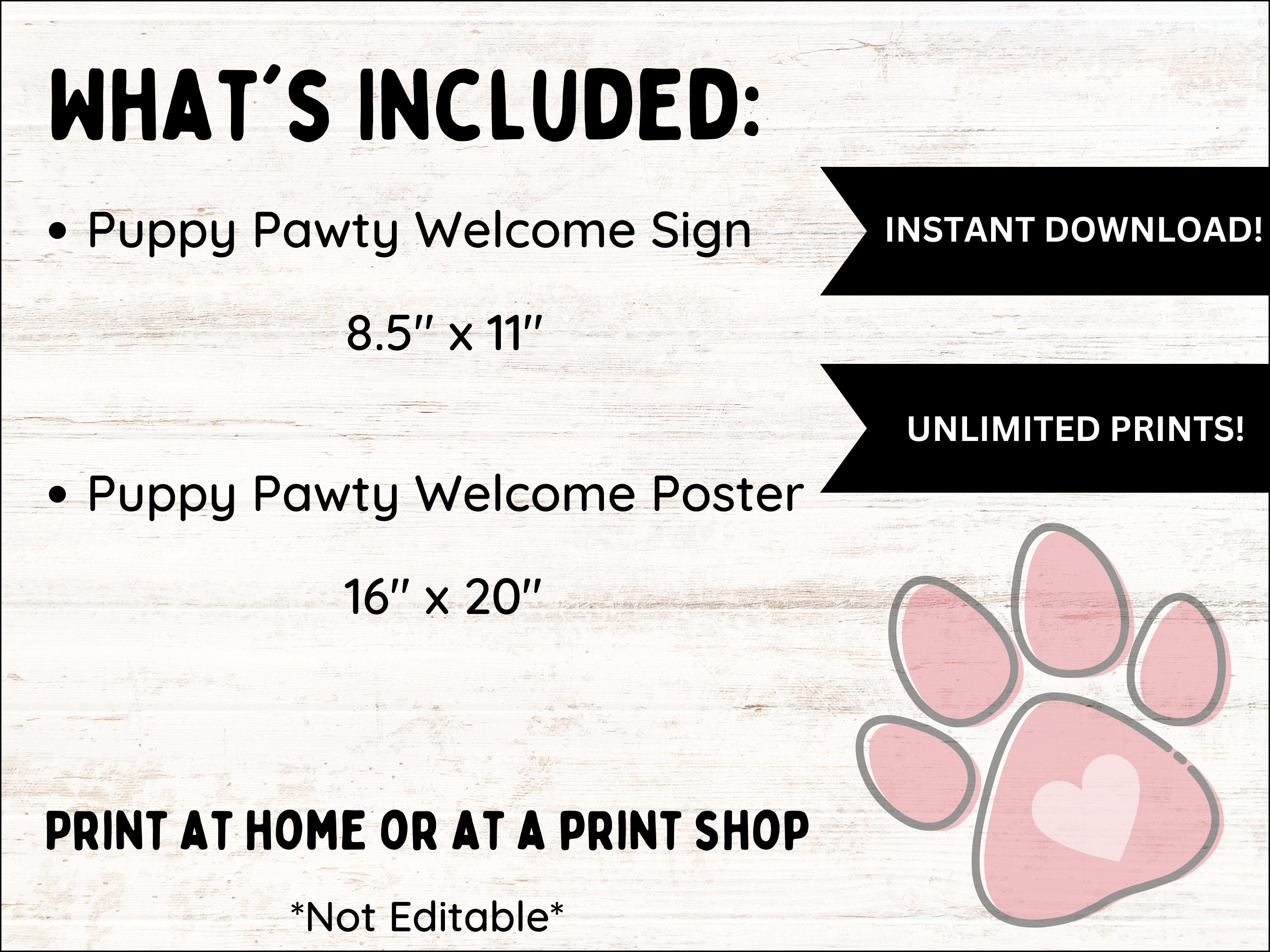 PRINTABLE Welcome to the Party Poster, Dog Birthday Welcome Signs, Dog ...