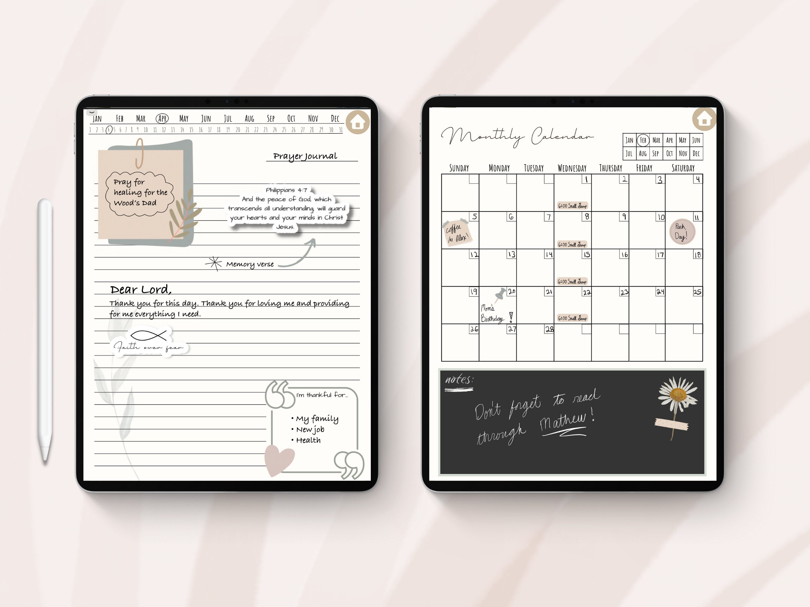 Faith Digital Planner Hyperlinked Faith Planner Christian Planner Bible ...