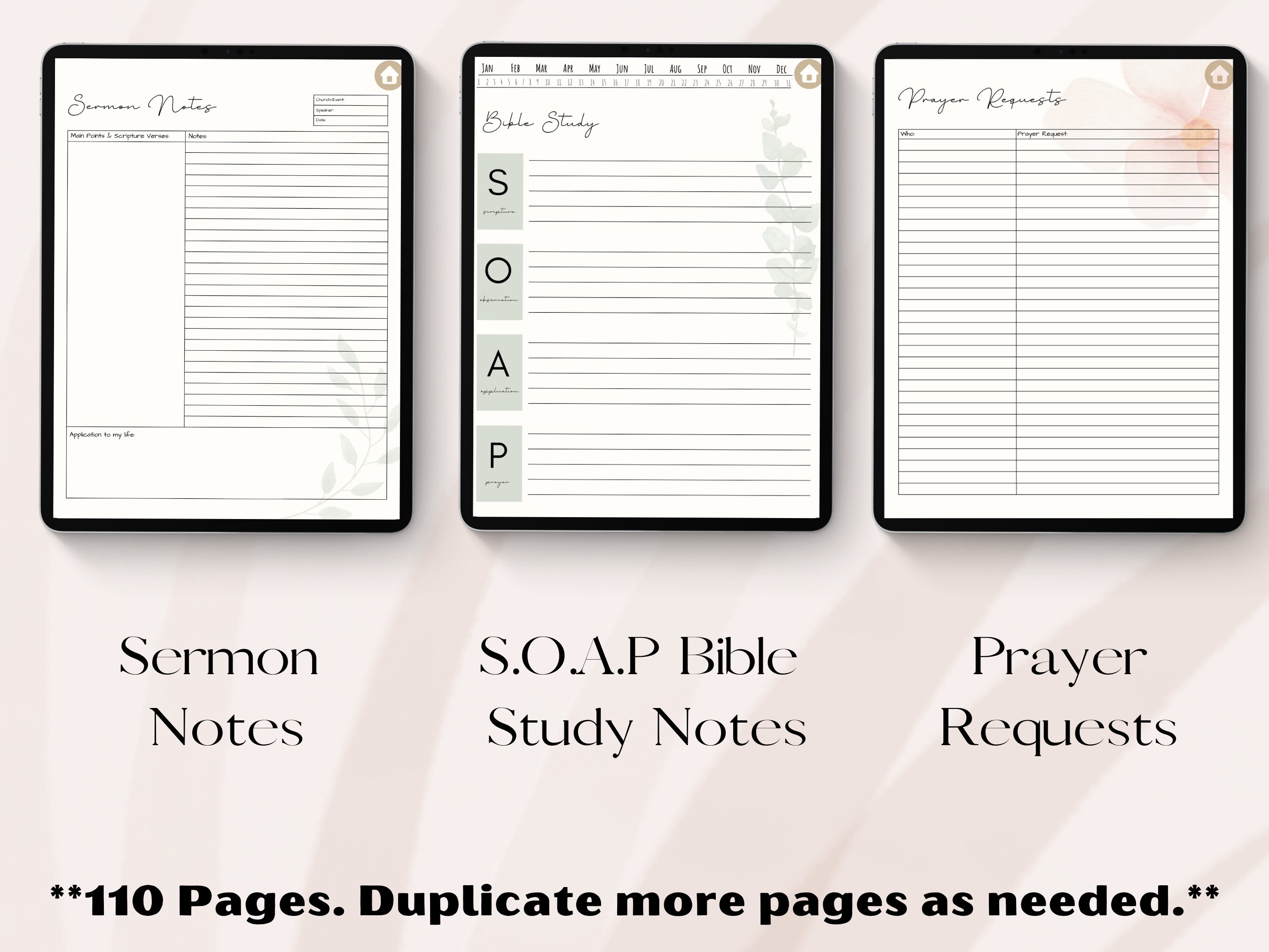 Faith Digital Planner Hyperlinked Faith Planner Christian Planner Bible ...