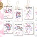 Kids Valentines Day Tags, Unicorn Card, Valentine Gift Tag, Unicorn ...