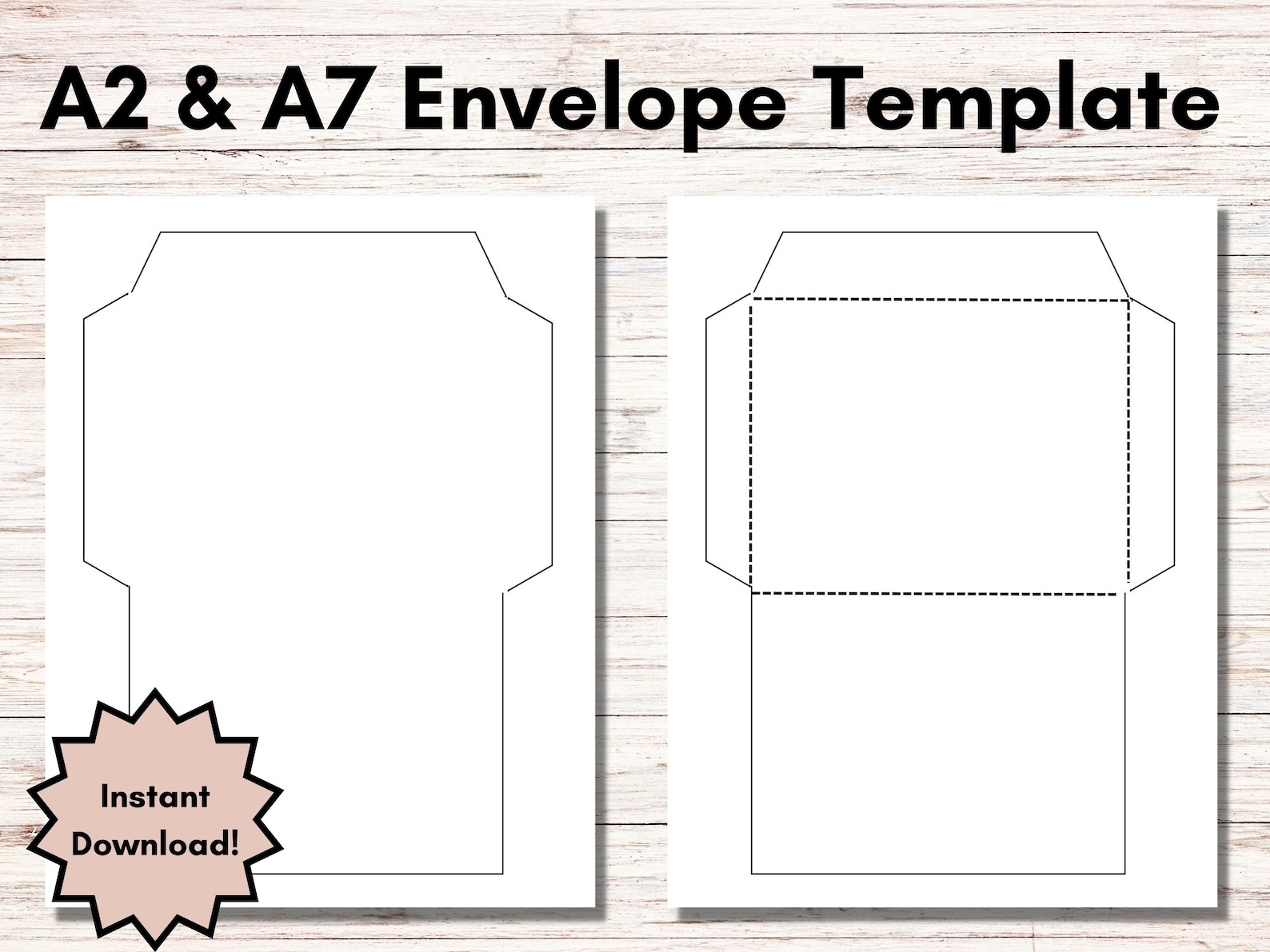 DIY Envelope, Printable Envelope Template, A2 Envelope Template, A7 ...