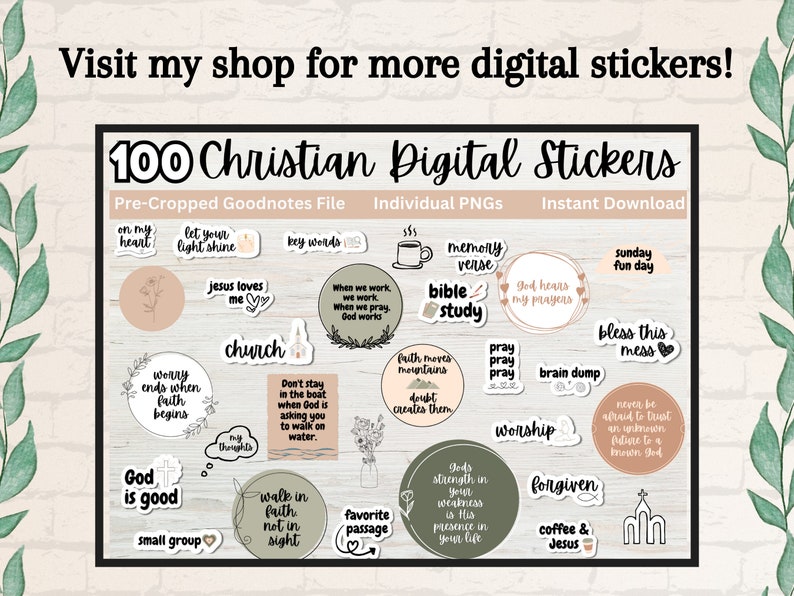 Nature Aesthetic Scripture Stickers, VOLUME 8 Christian Faith Stickers ...