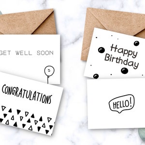 Simple Greeting Cards, PRINTABLE Cards, Assorted Greeting Cards ...