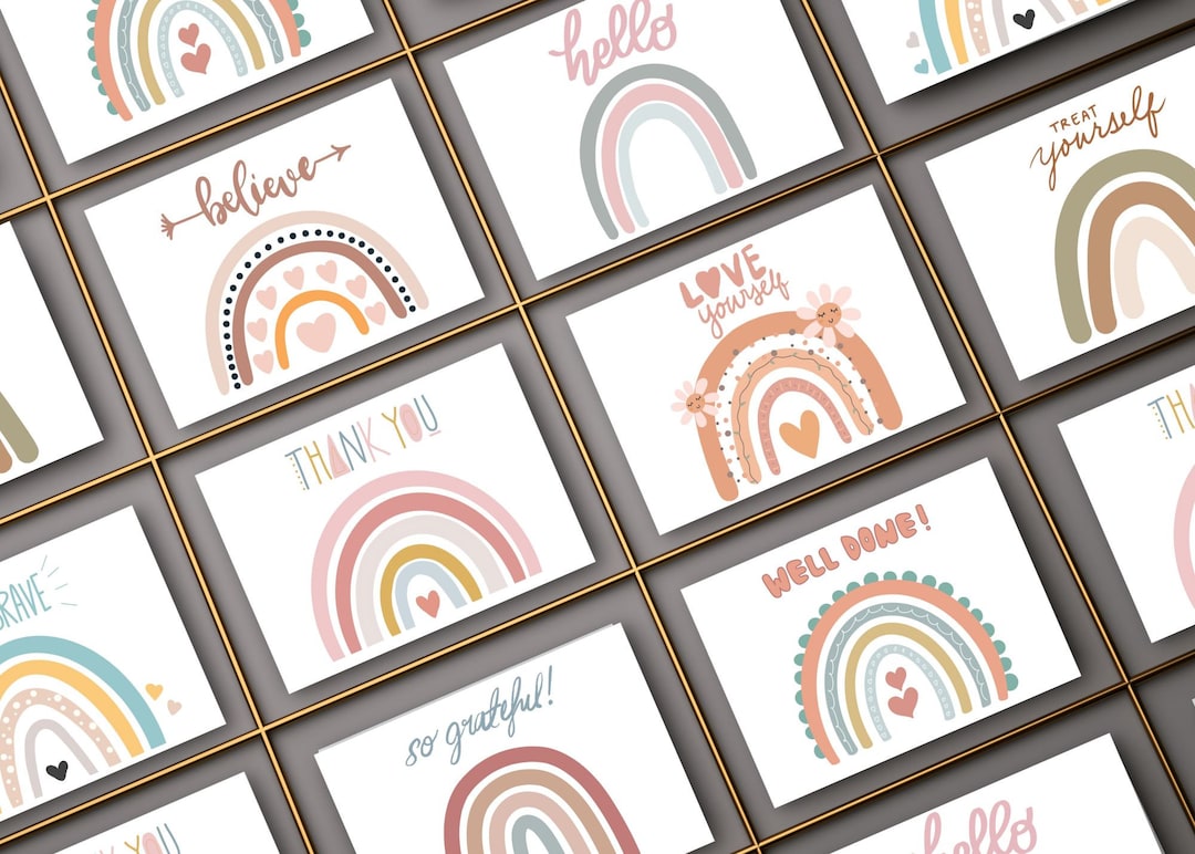 INSTANT DOWNLOAD Assorted Modern Greeting Cards 8 Pack - Etsy